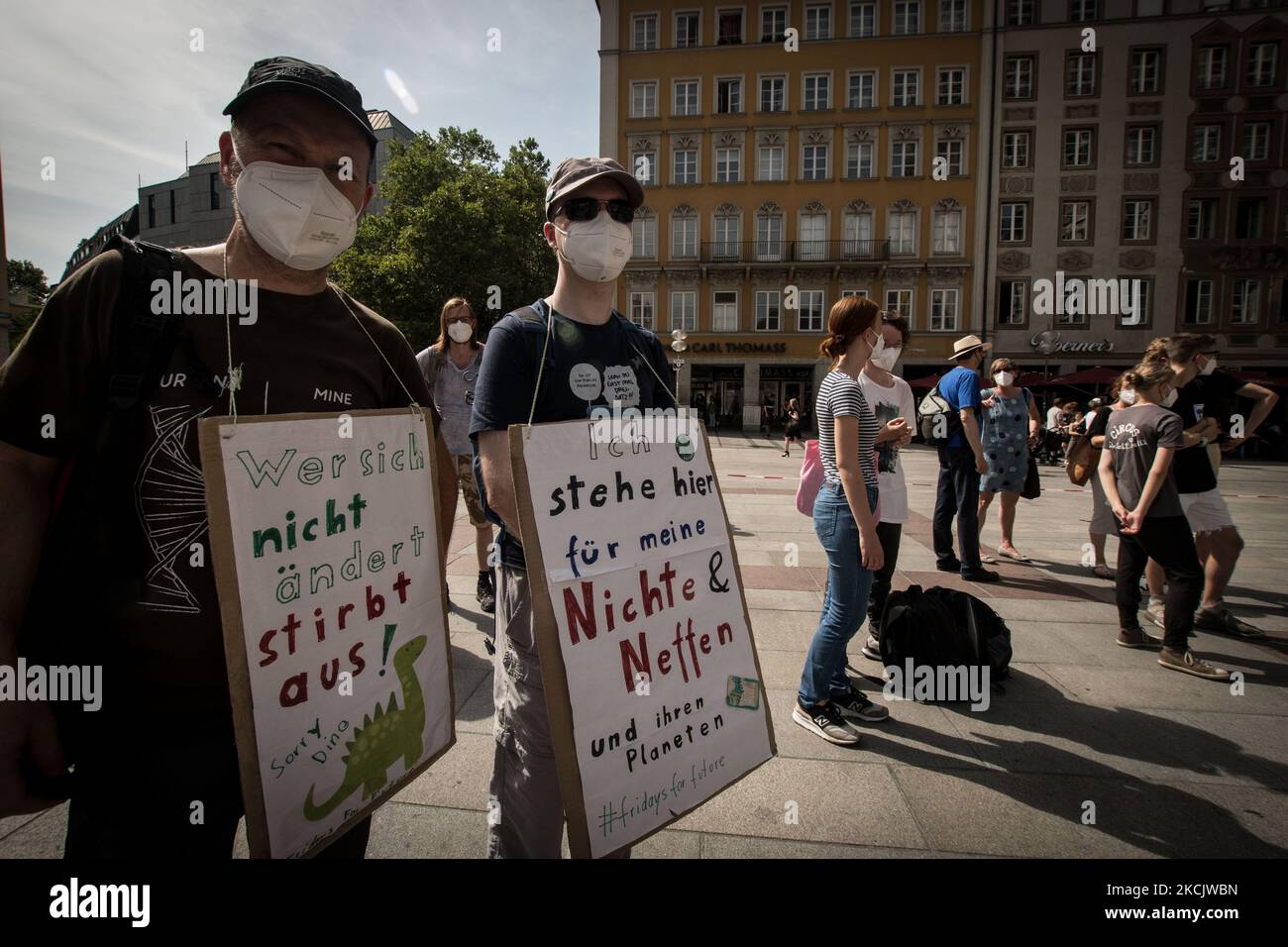 Environmentalists protest in Munich, Germany on August 13, 2021 to ...