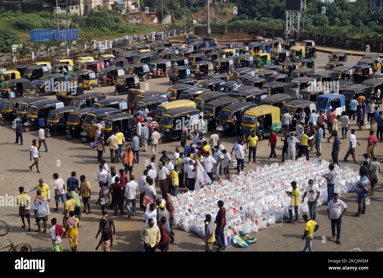 Auto rickshaws are seen at the old town heritage market complex as they ...