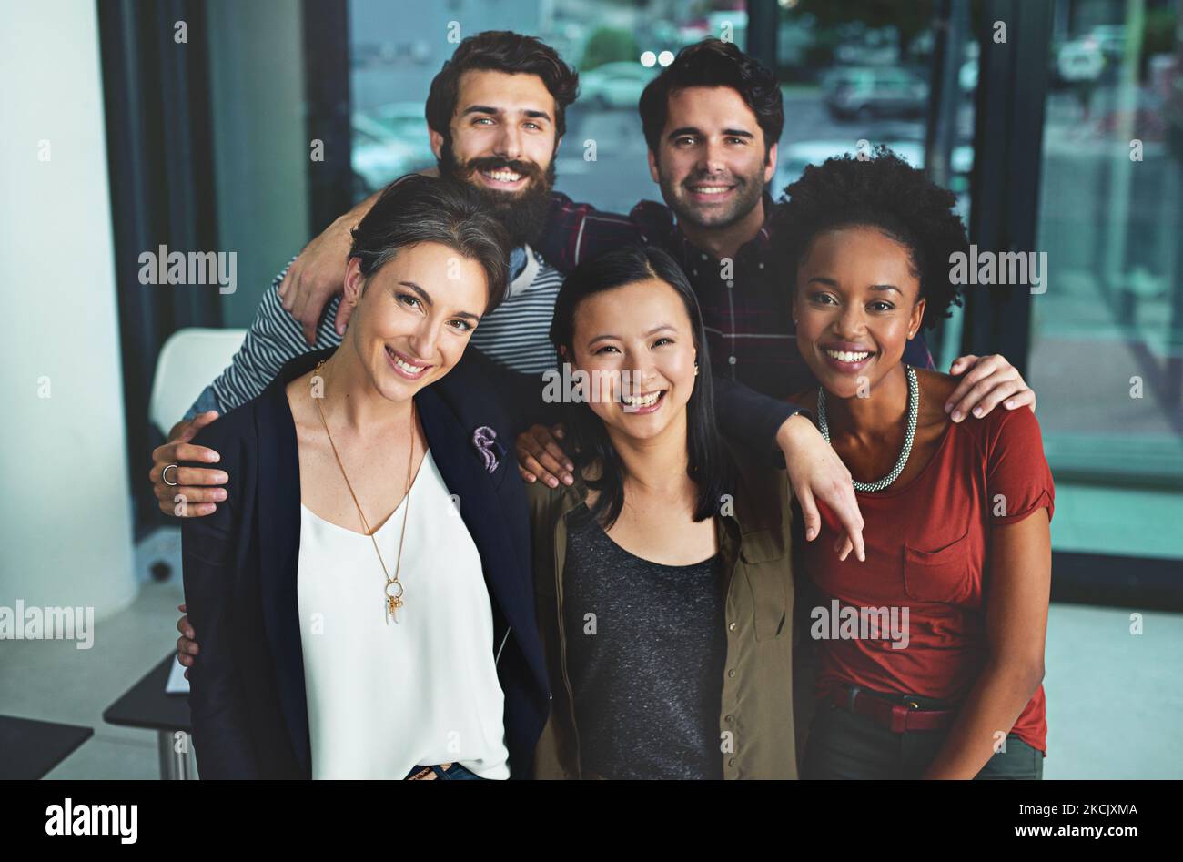They share a great office dynamic. Portrait of a group of diverse ...