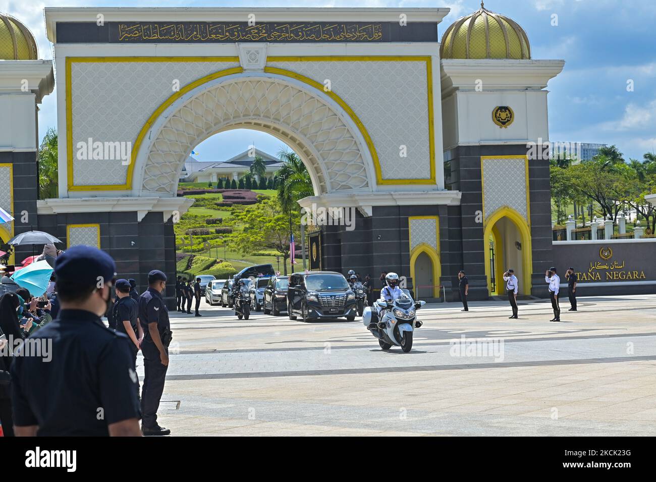 Malaysia's newly appointed prime minister Ismail Sabri Yaakob, waves to ...