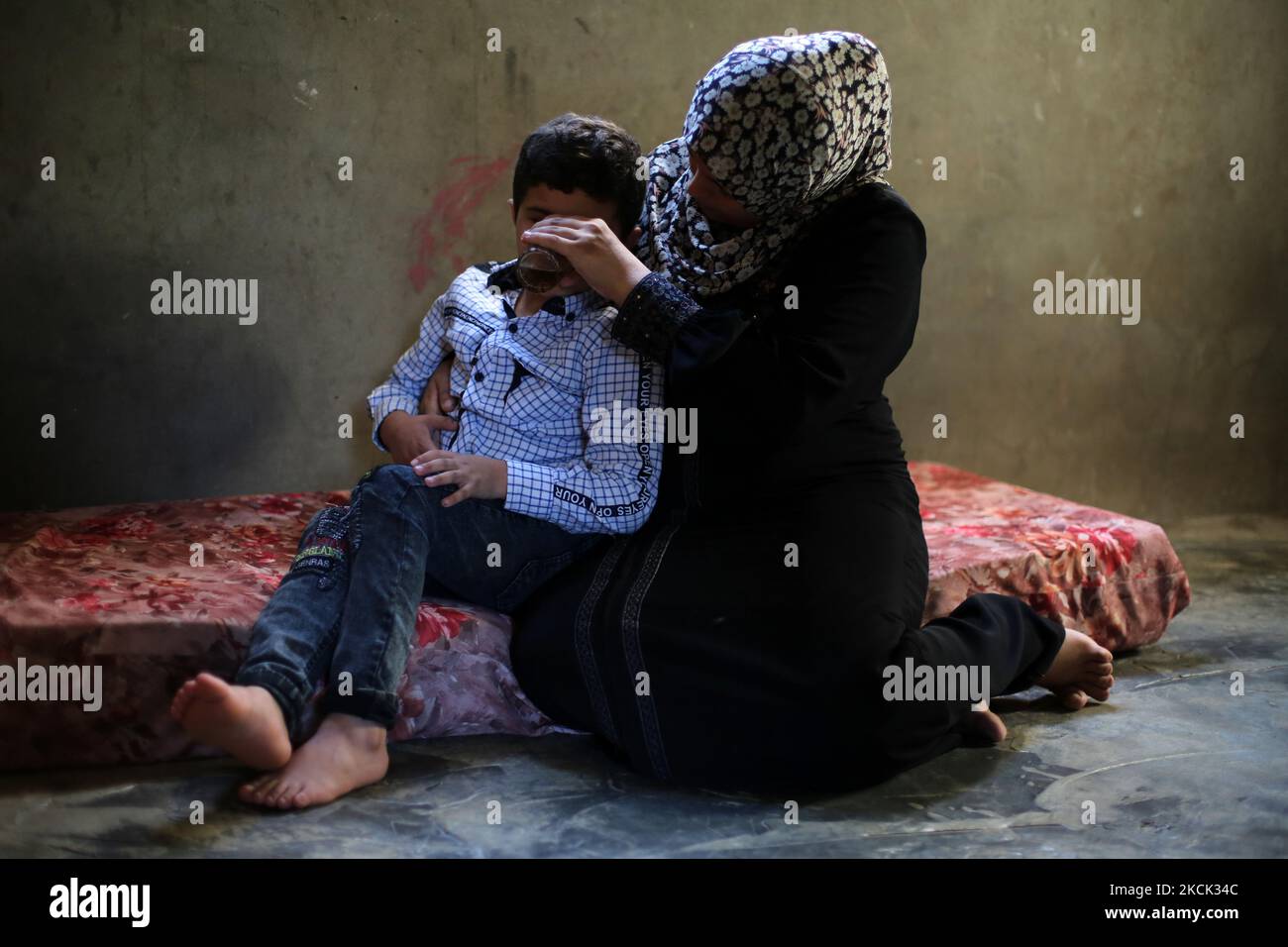 Palestinian boy Mohammed Shaban,8, lost his sight after an exploded ...