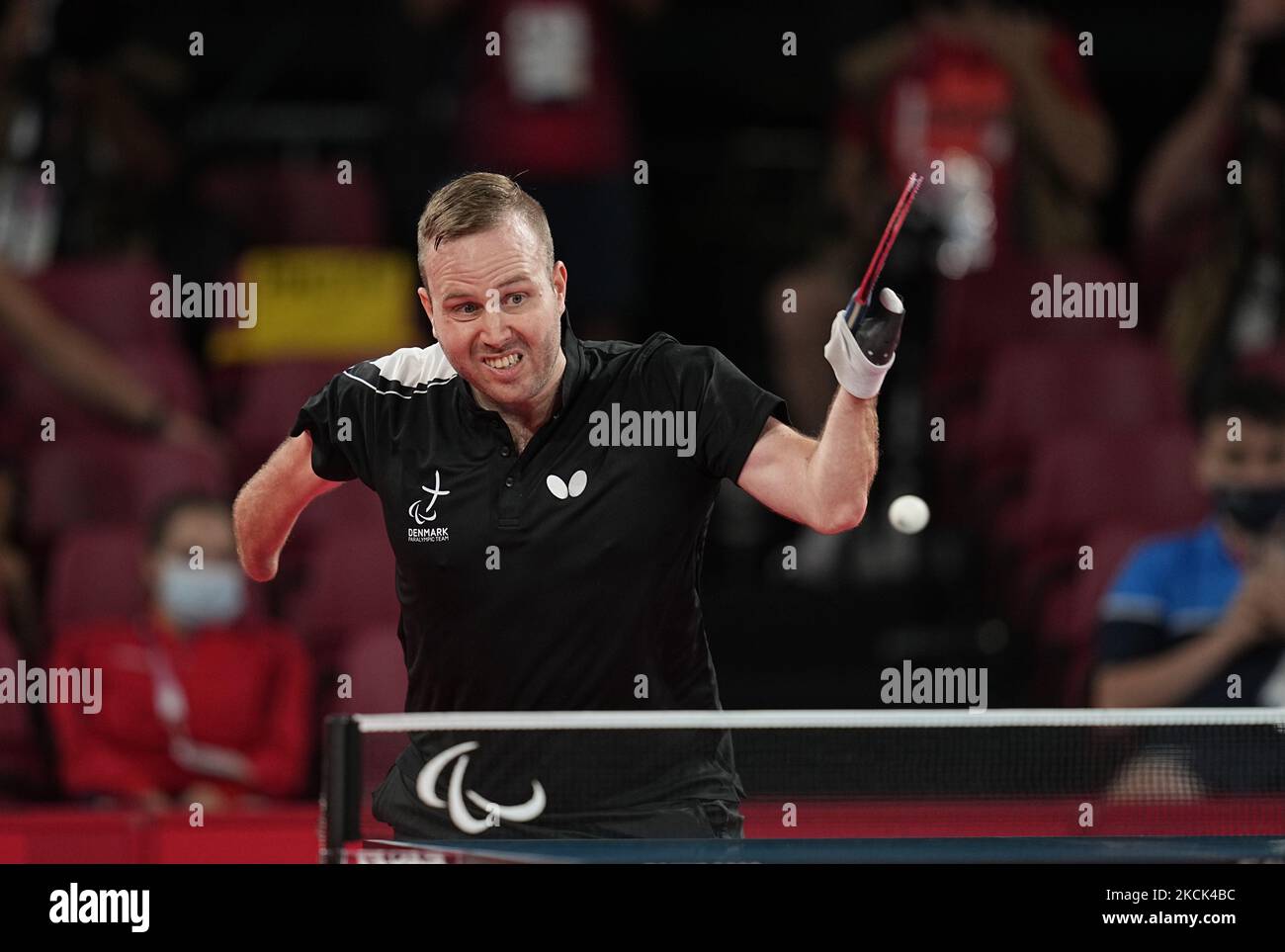 Peter Rosenmeier from Denmark during table tennis at the Tokyo ...