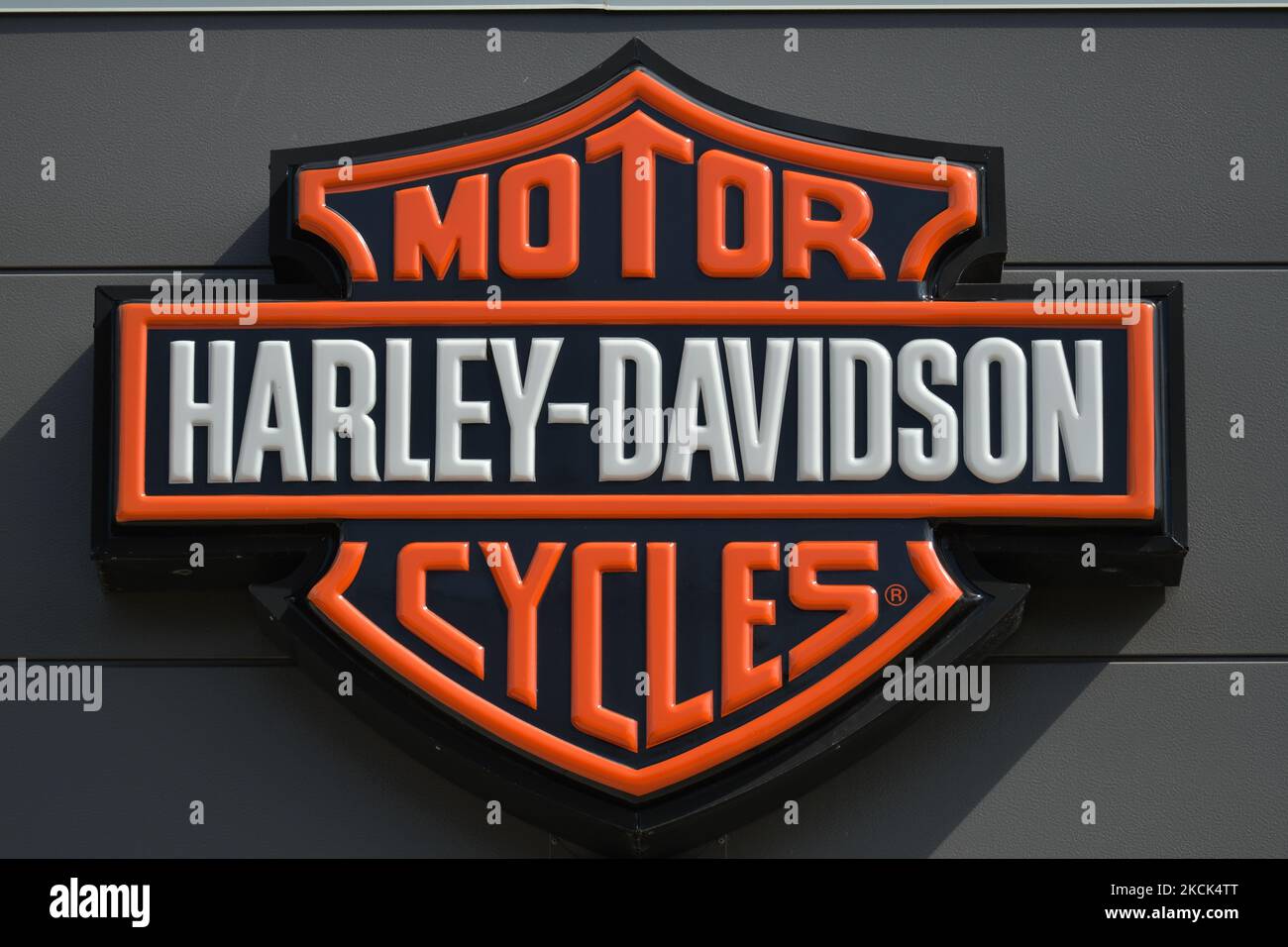 Harley-Davidson logo seen outside a Harley-Davidson dealership in South ...
