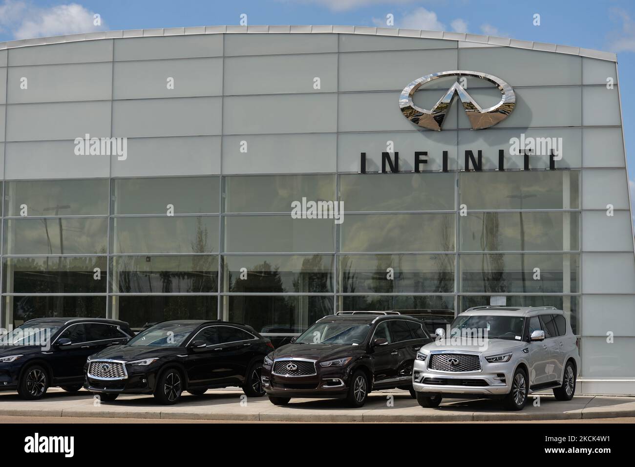 New Infiniti cars parked outside an Infiniti dealership in South ...