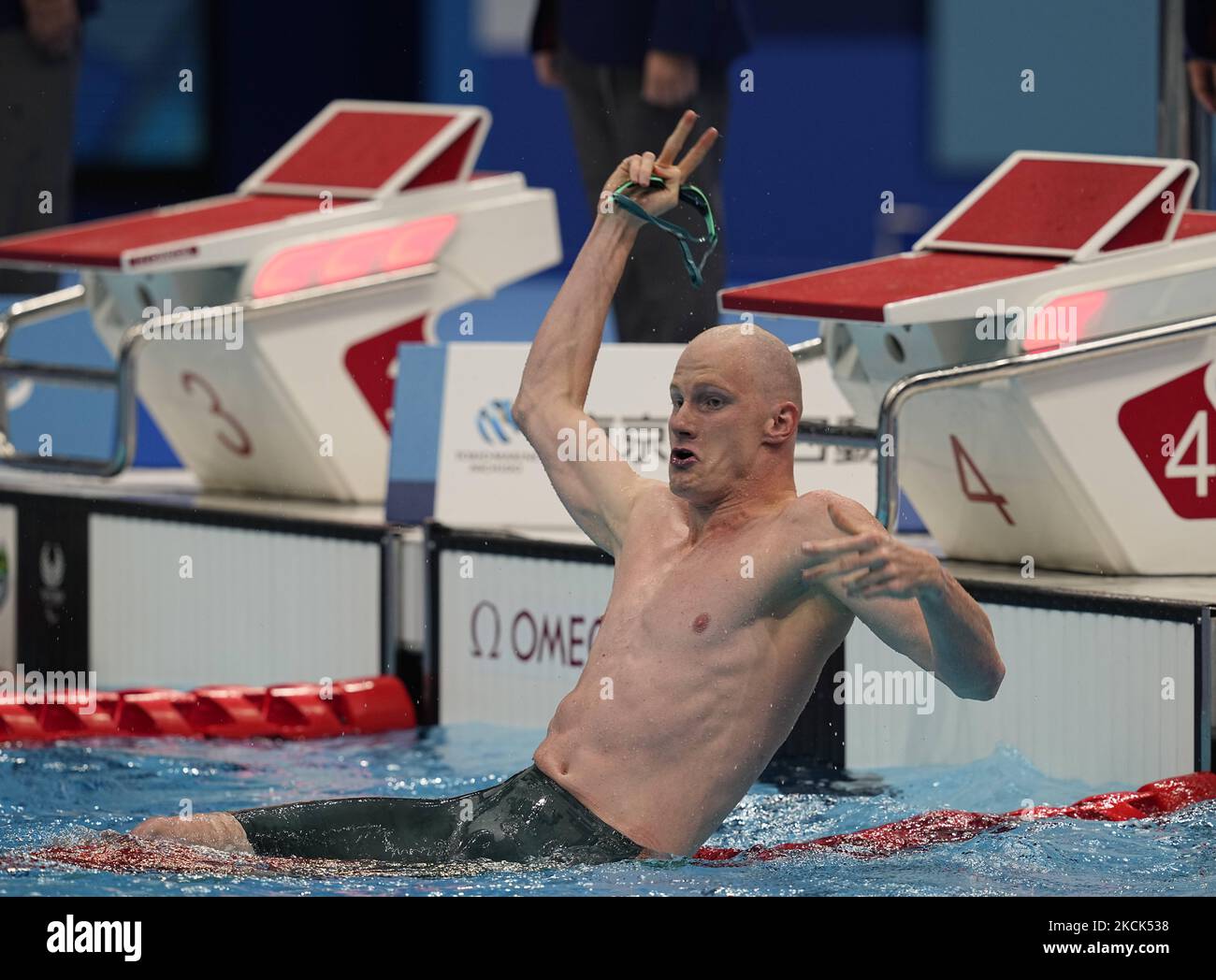 Rowan Crothers from Australia winning gold during swimming at the Tokyo ...