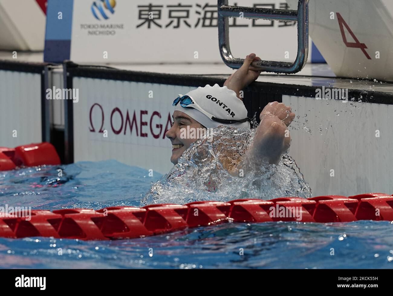 Anastasiia Gontar from Russia winning gold during swimming at the Tokyo ...