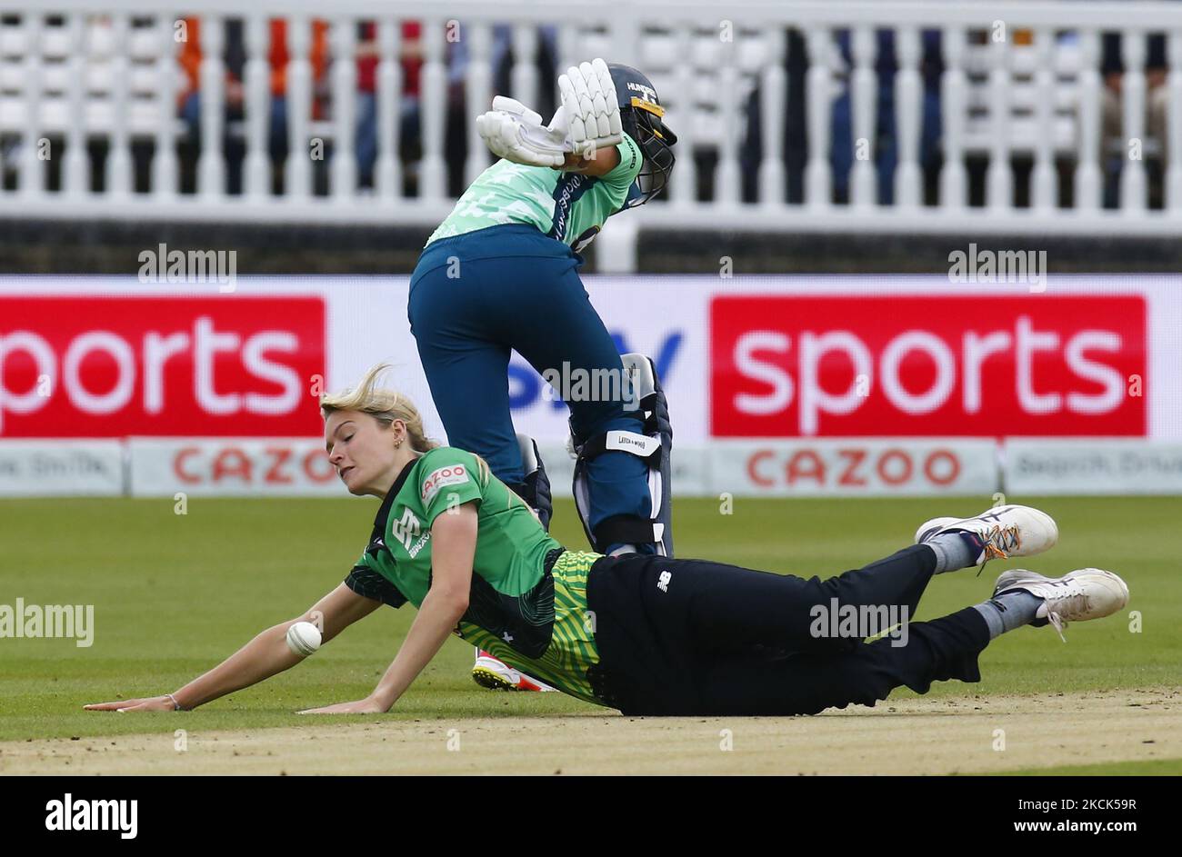 Lauren Bell of Southern Brave Women during The Hundred Women Final ...