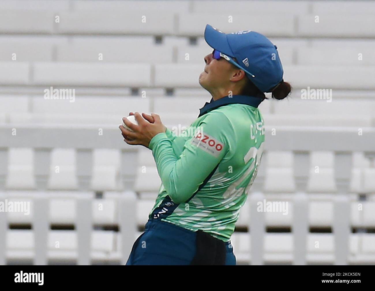 Alice Capsey of Oval Invincibles Women celebrates the catch of Gaby ...
