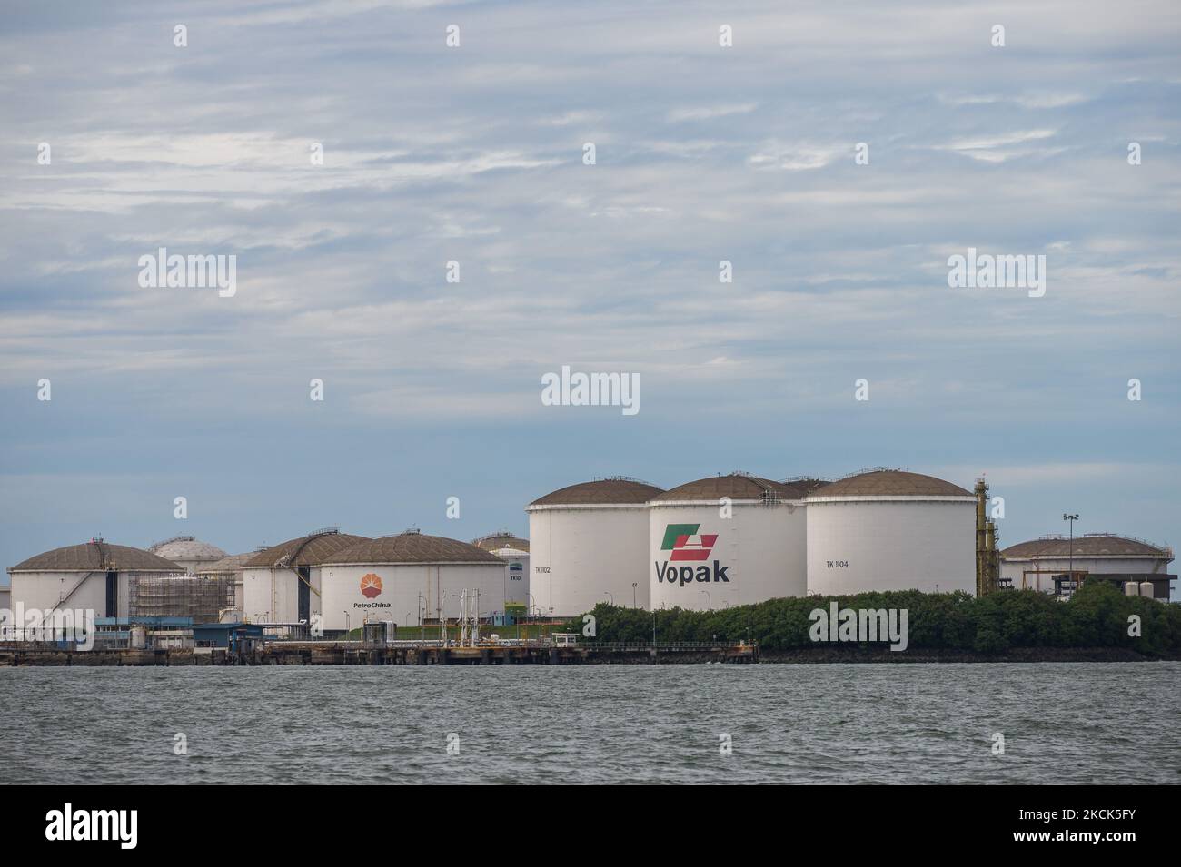 Storage tanks for Vopak and Petrochina on Pulau Sebarok in Singapore on ...