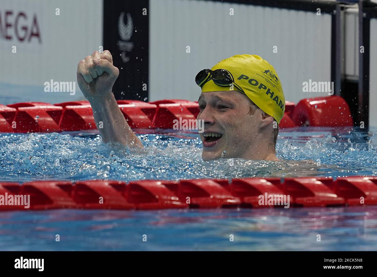 Ben Popham from Australia winning gold during swimming at the Tokyo ...
