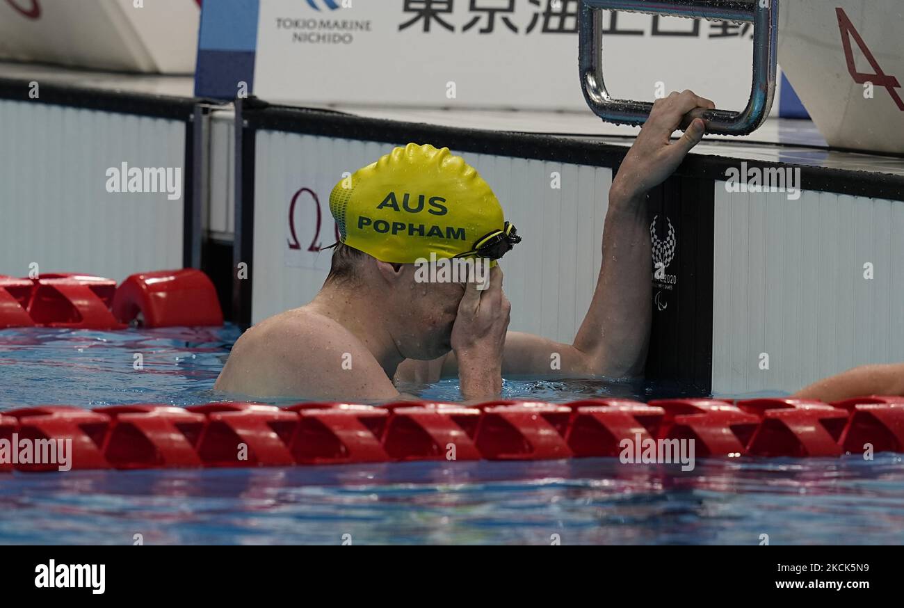 Ben Popham from Australia winning gold during swimming at the Tokyo ...