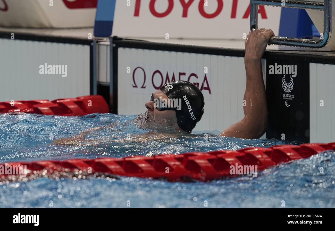 Andrei Nikolaev from Russia winning silver during swimming at the Tokyo ...