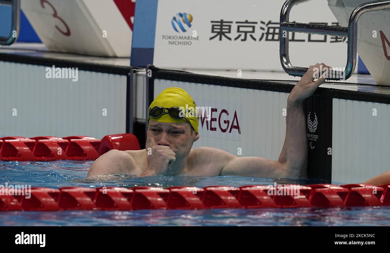 Ben Popham from Australia winning gold during swimming at the Tokyo ...