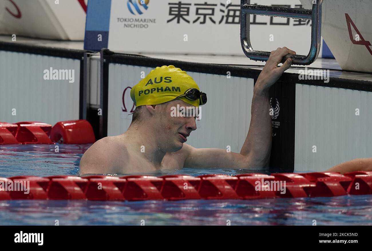 Ben Popham from Australia winning gold during swimming at the Tokyo ...