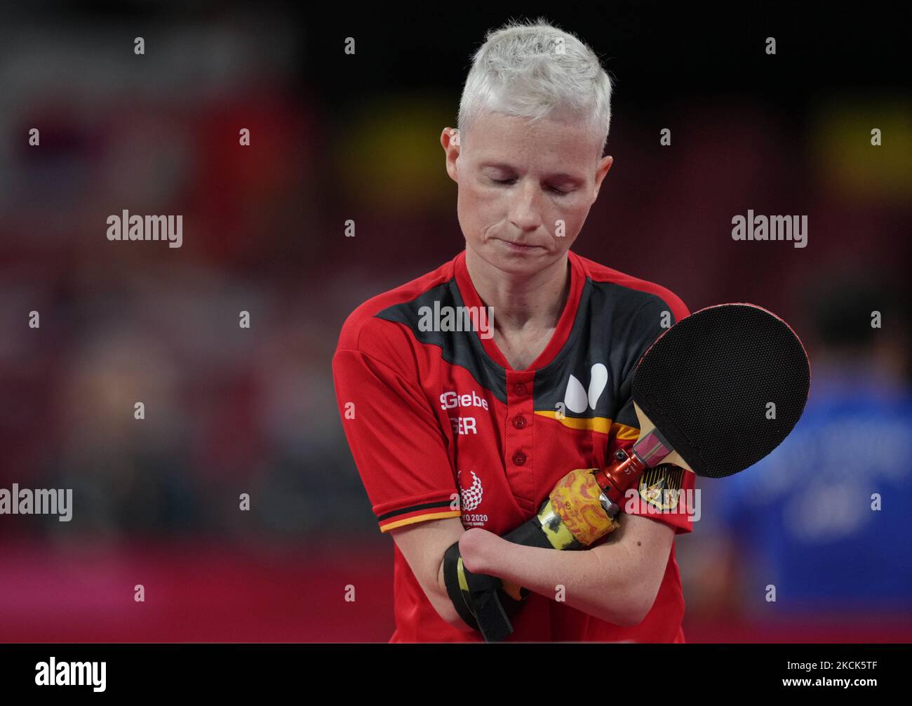 Stephanie Grebe from Germany during table tennis at the Tokyo ...