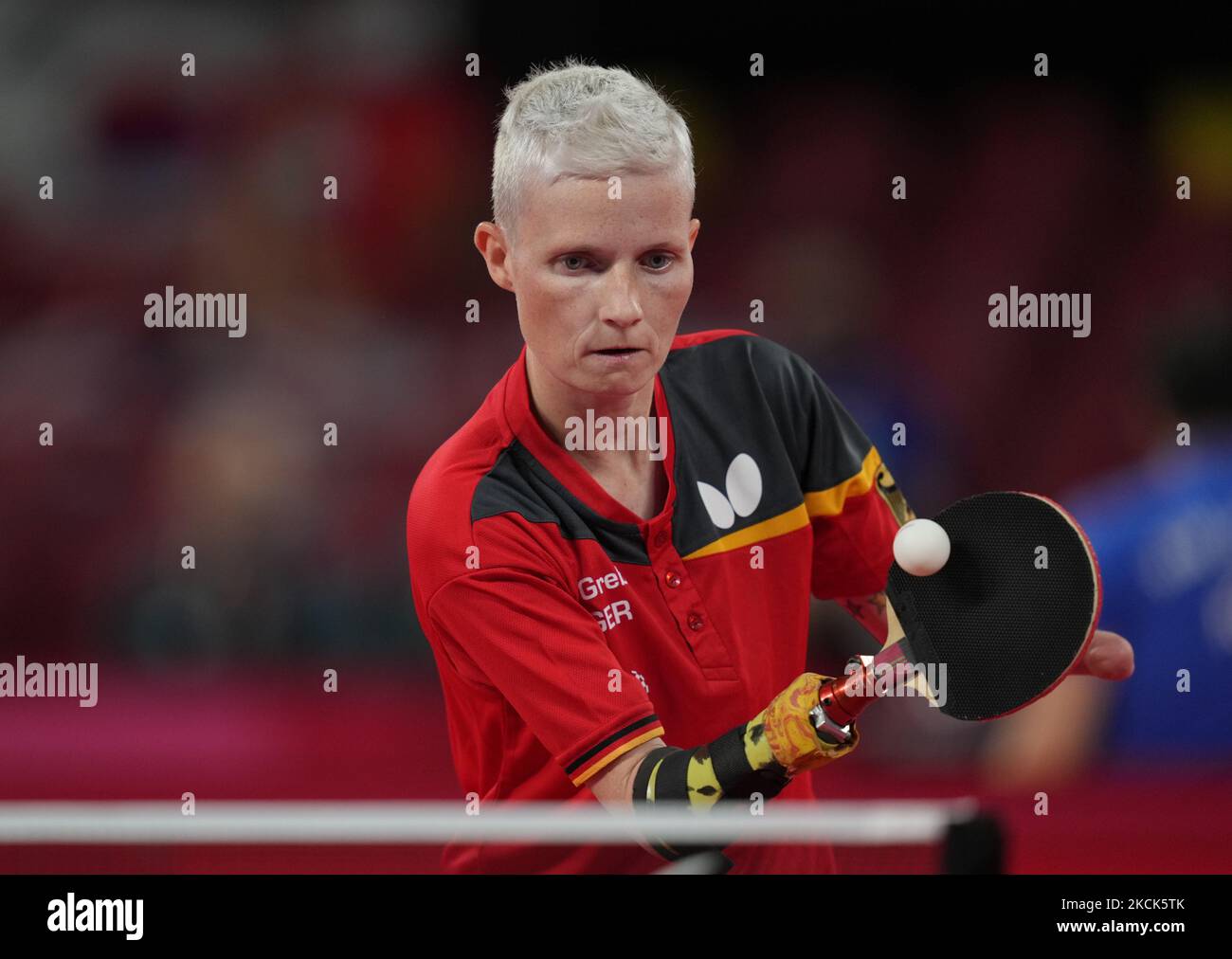 Stephanie Grebe from Germany during table tennis at the Tokyo ...