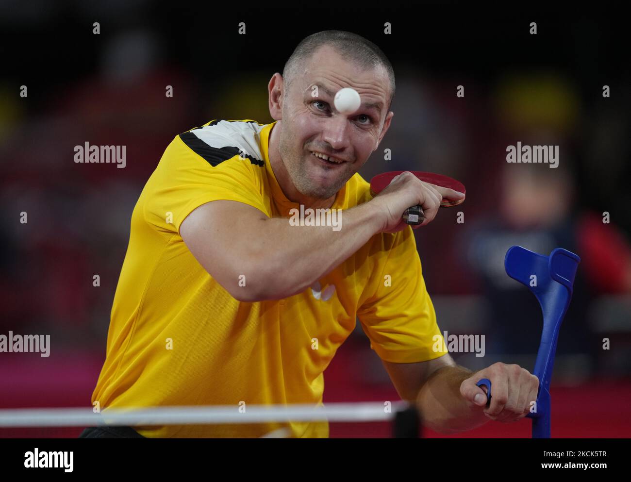 Viktor Didukh from Ukraine during table tennis at the Tokyo ...