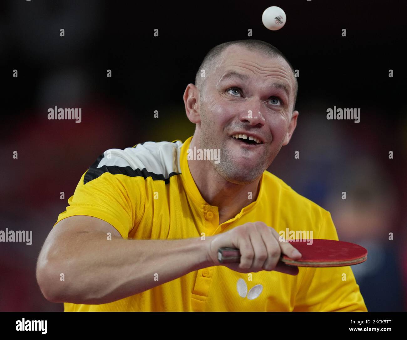 Viktor Didukh from Ukraine during table tennis at the Tokyo ...