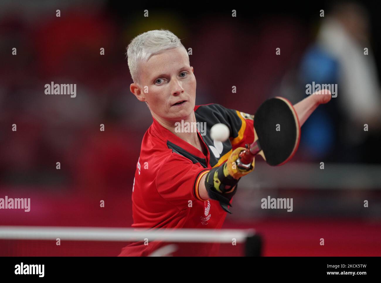 Stephanie Grebe from Germany during table tennis at the Tokyo ...