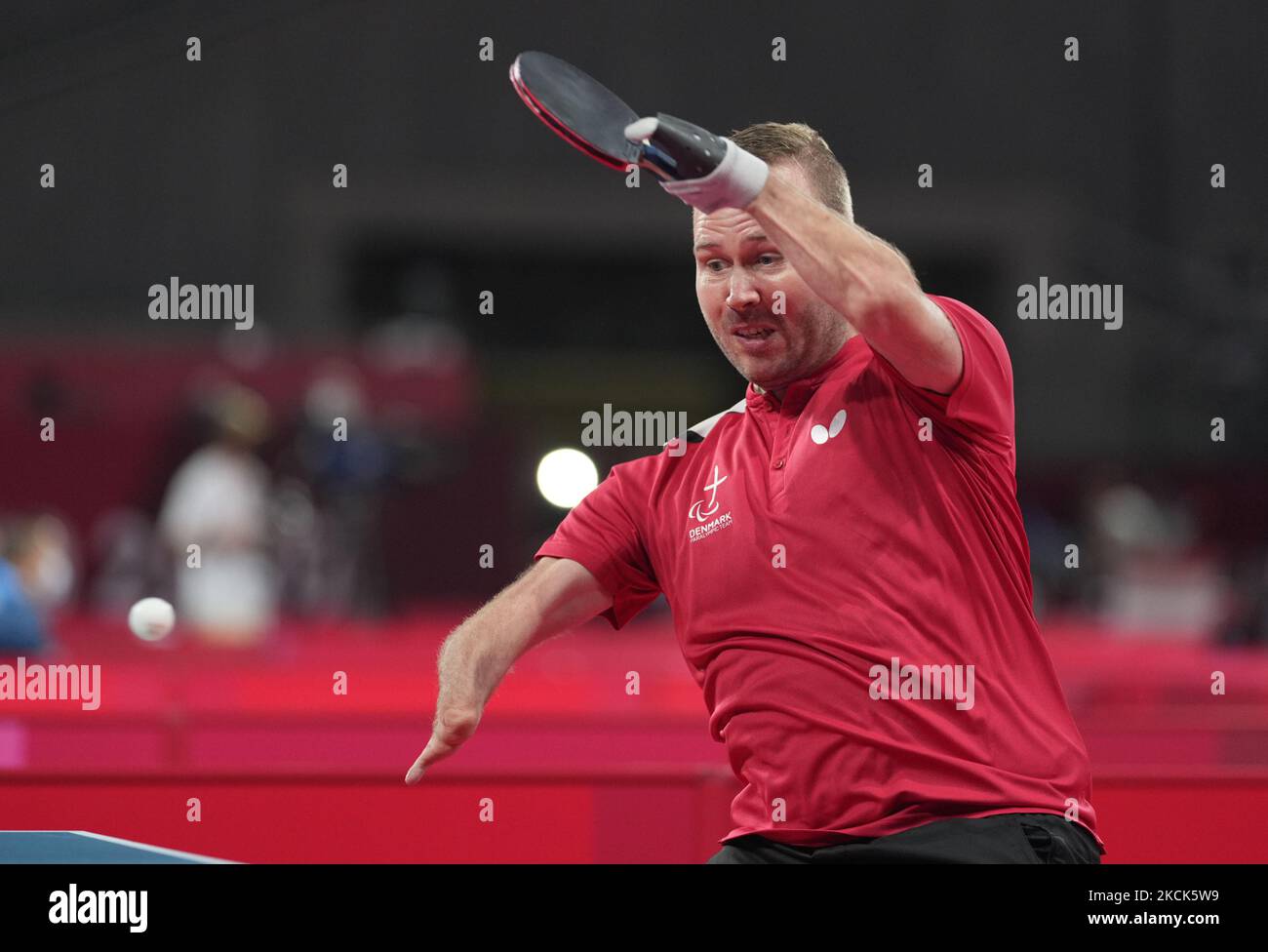 Peter Rosenmeier from Denmark during table tennis at the Tokyo ...