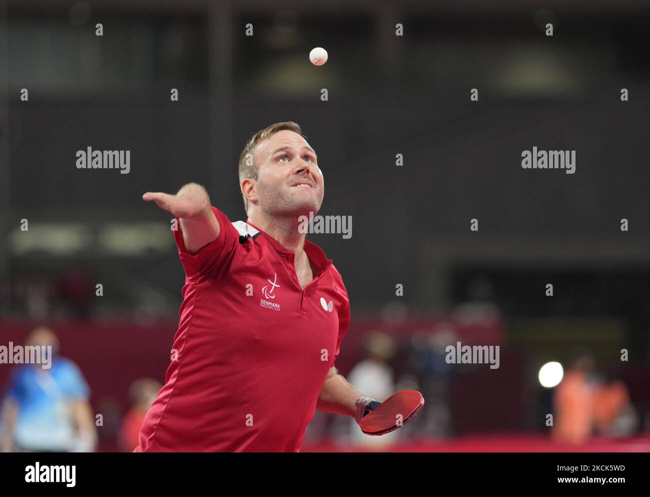 Peter Rosenmeier from Denmark during table tennis at the Tokyo ...