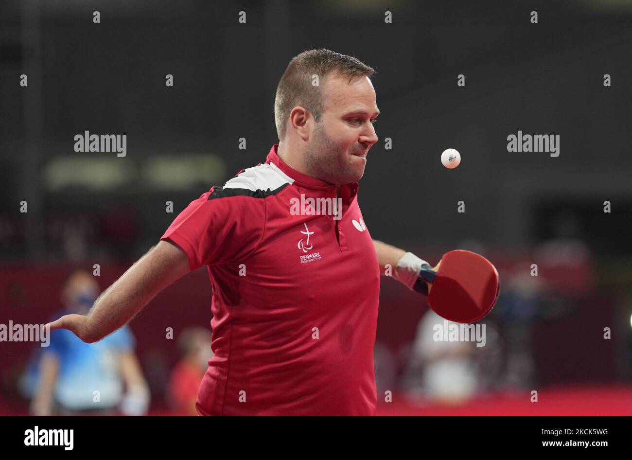 Peter Rosenmeier from Denmark during table tennis at the Tokyo ...