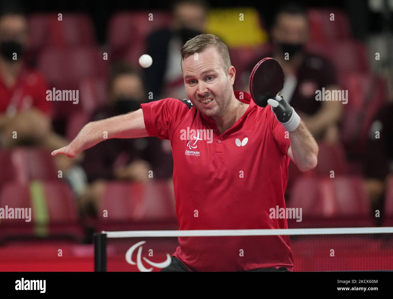 Peter Rosenmeier from Denmark during table tennis at the Tokyo ...