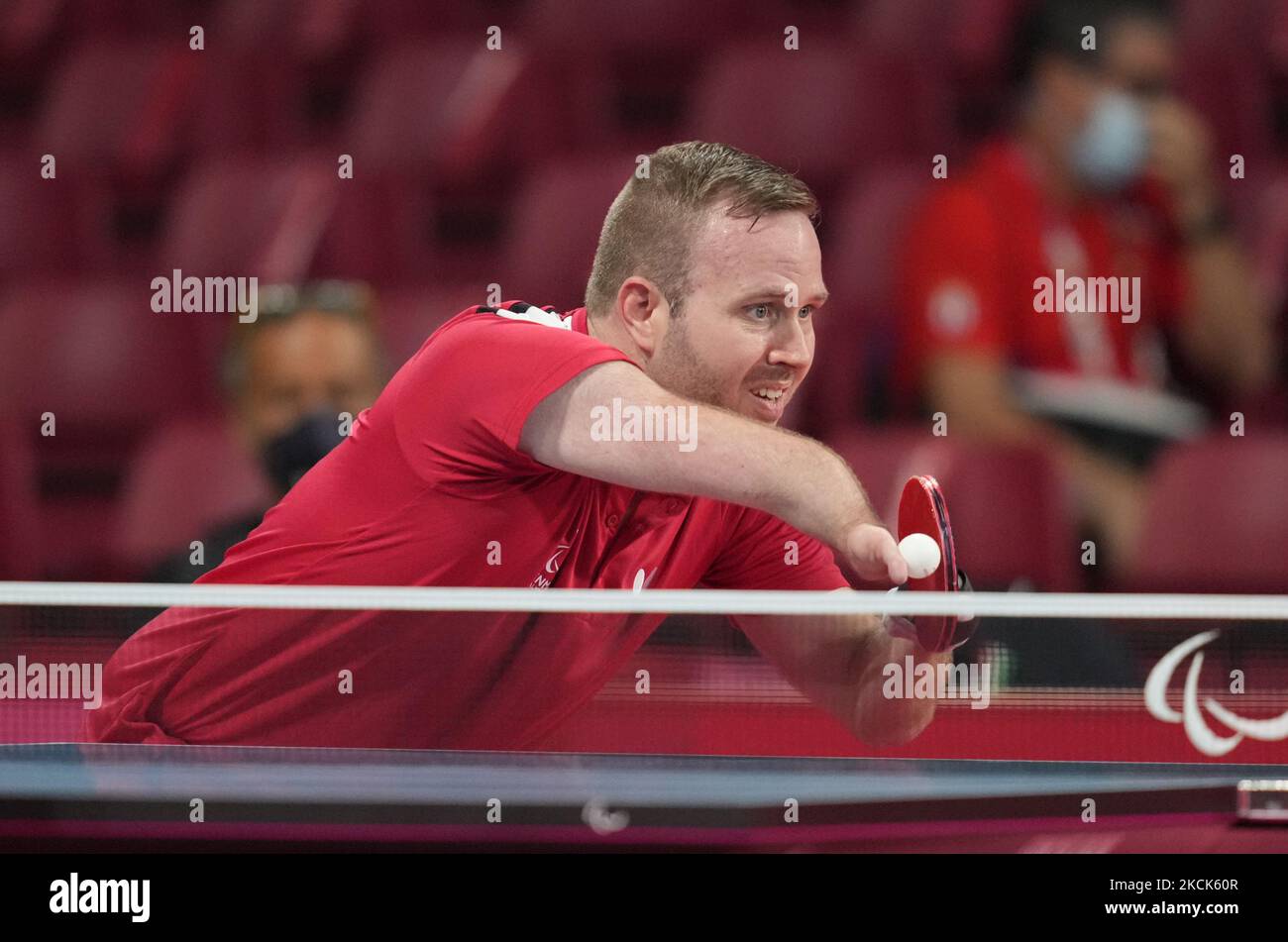 Peter Rosenmeier from Denmark during table tennis at the Tokyo ...
