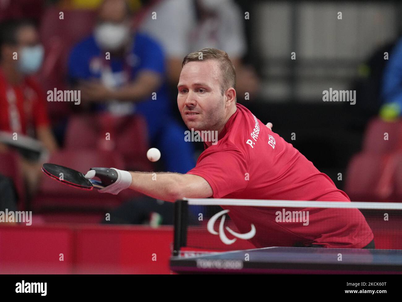 Peter Rosenmeier from Denmark during table tennis at the Tokyo ...