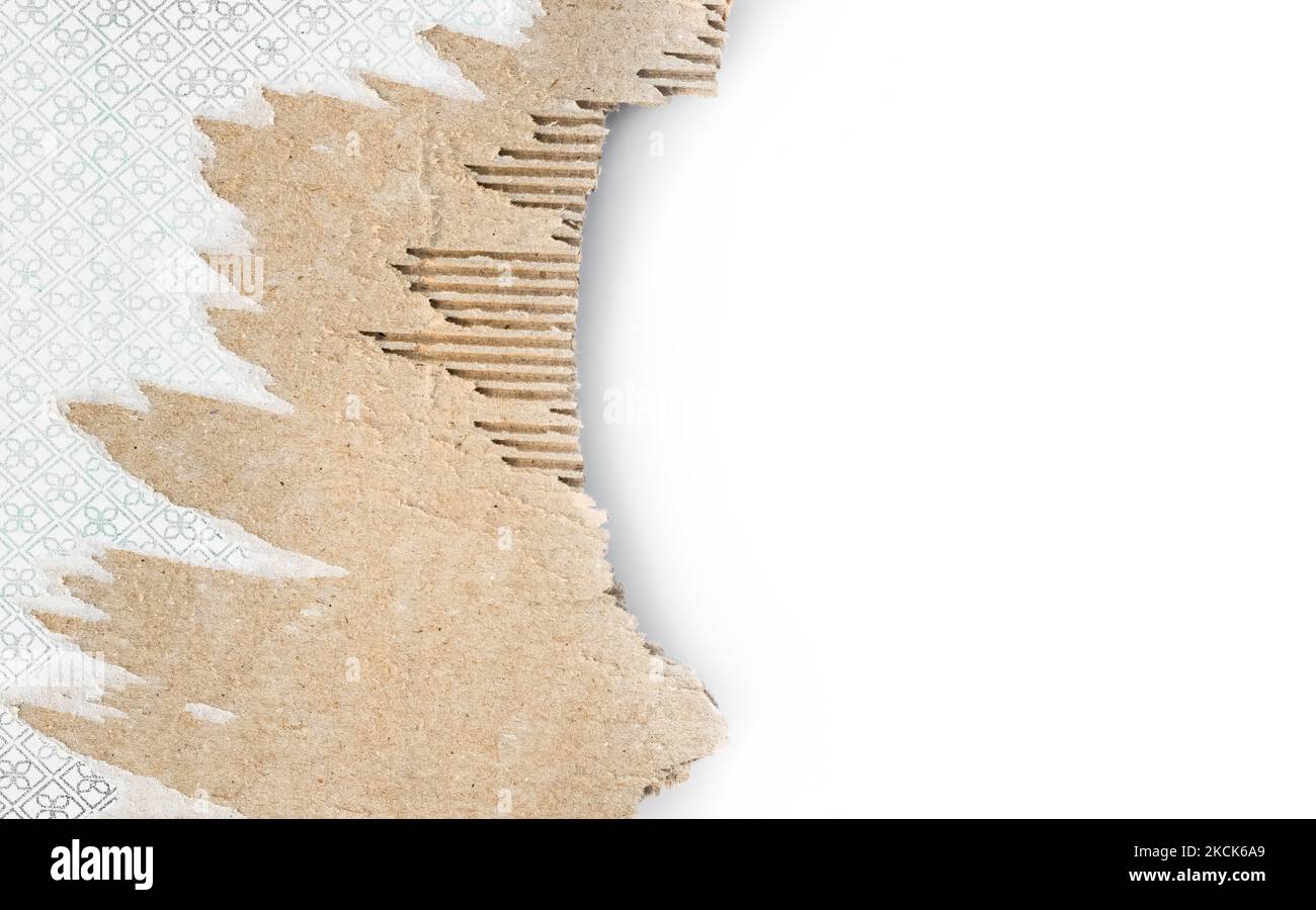 A scrap of cardboard paper on white background with copy space Stock ...