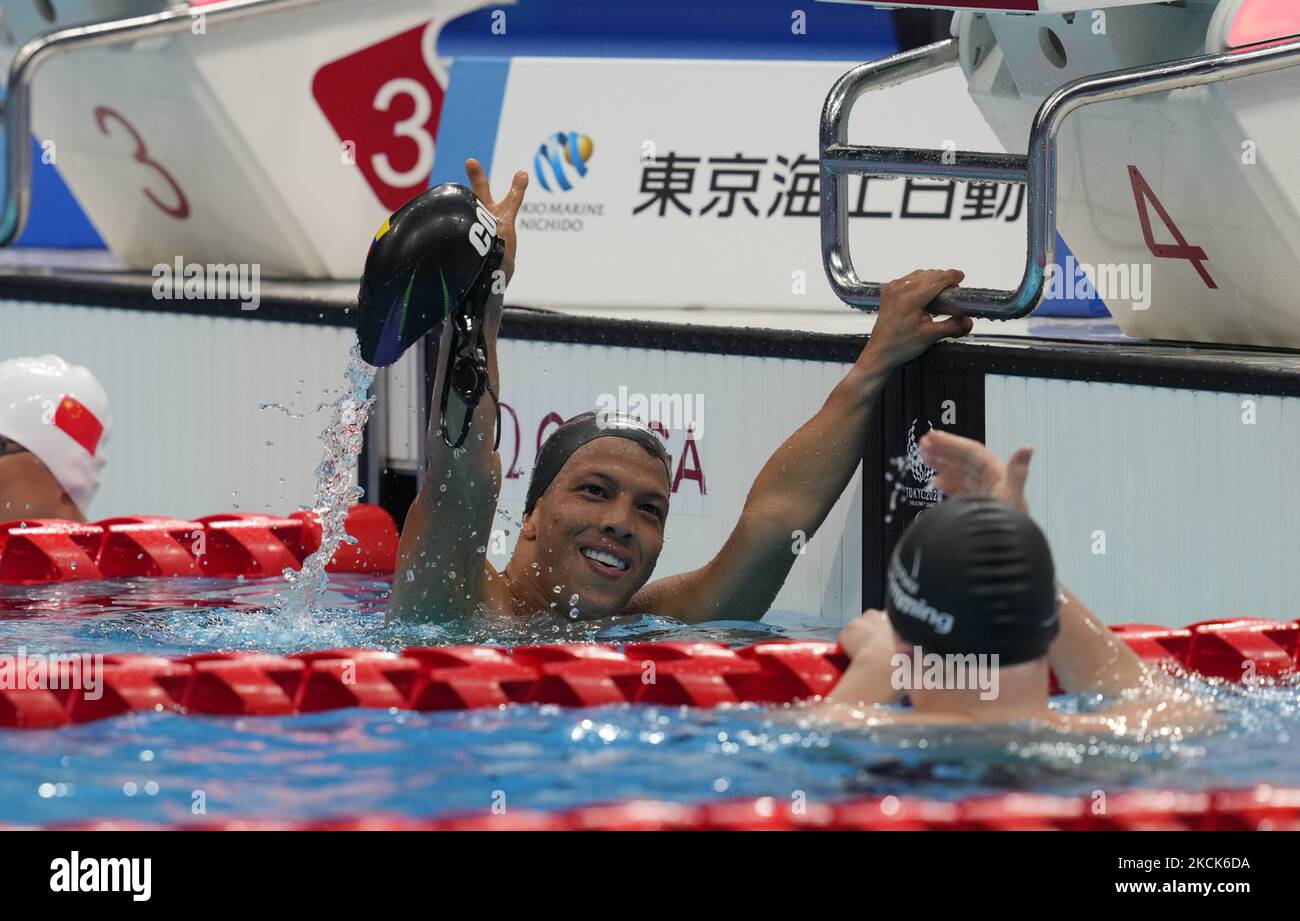 Nelson Crispin Corzo from Colombia winning gold during swimming at the ...