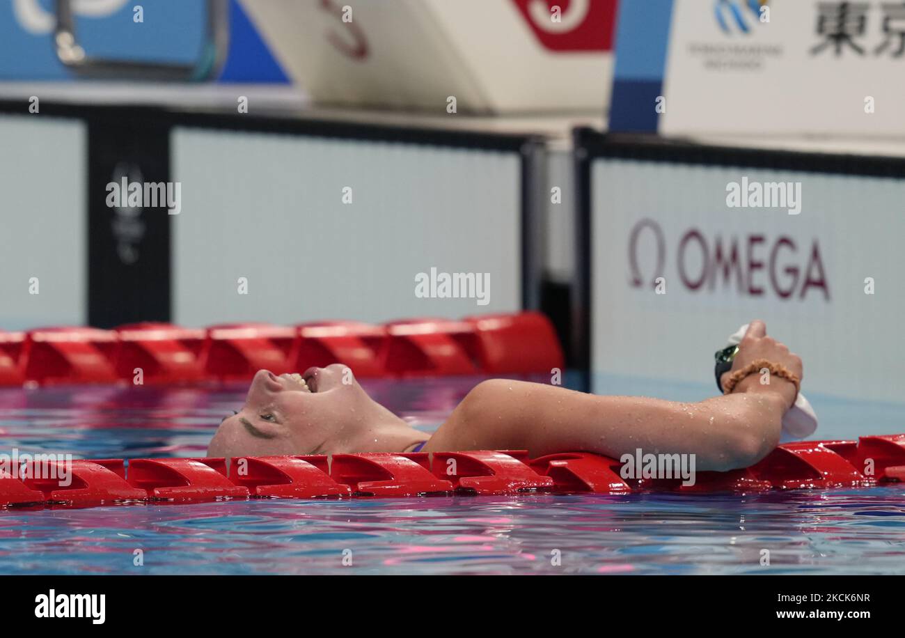 Ellen Keane from Ireland winning gold during swimming at the Tokyo ...