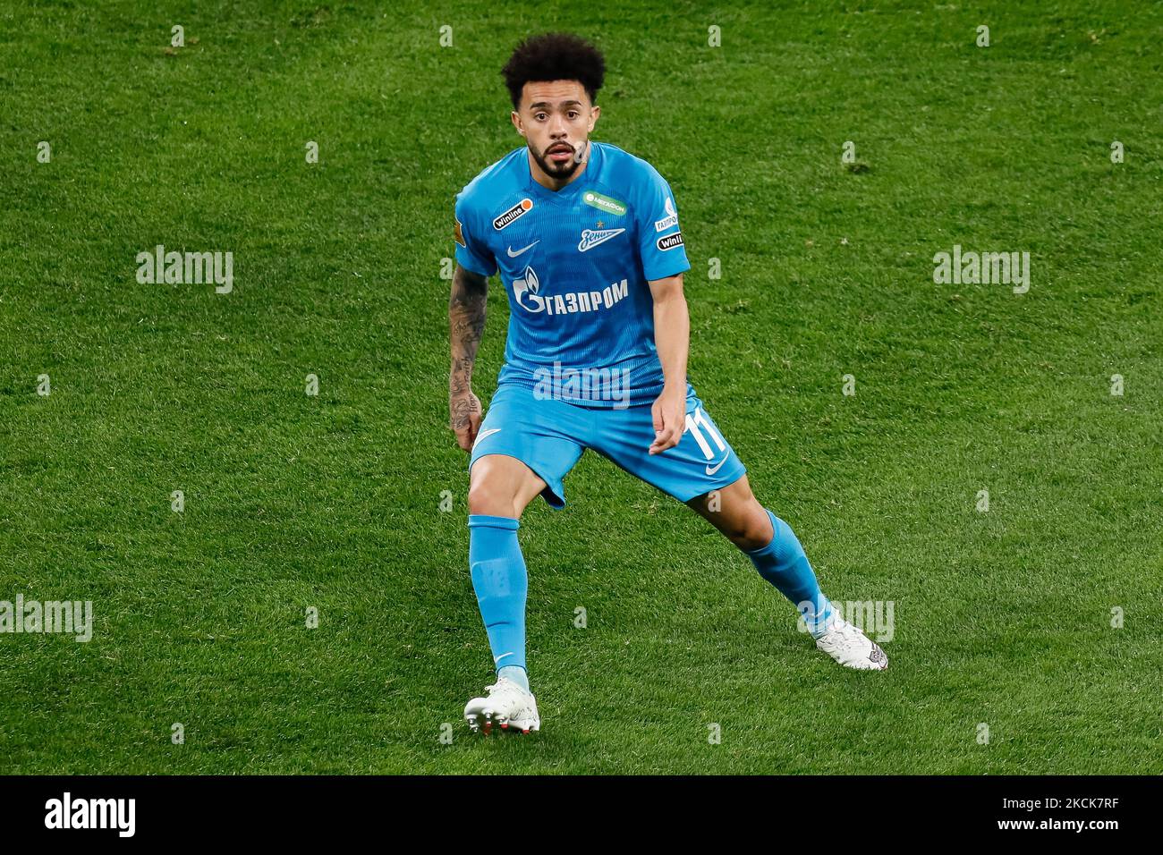 Claudinho of Zenit in action during the Russian Premier League match ...