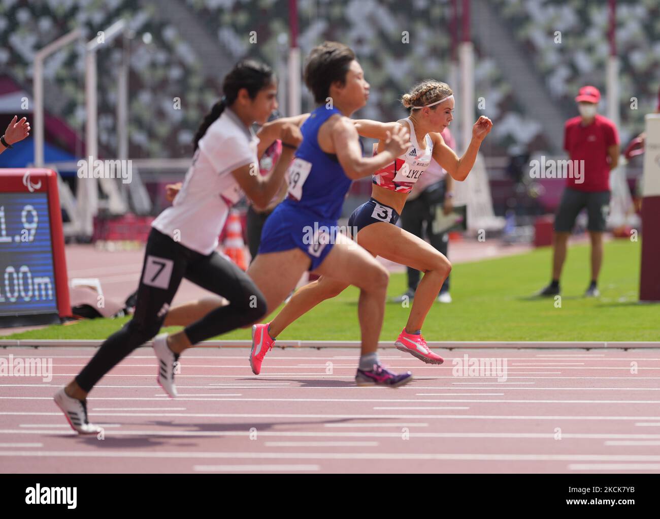Maria Lyle from Great Britain at 100m during athletics at the Tokyo ...