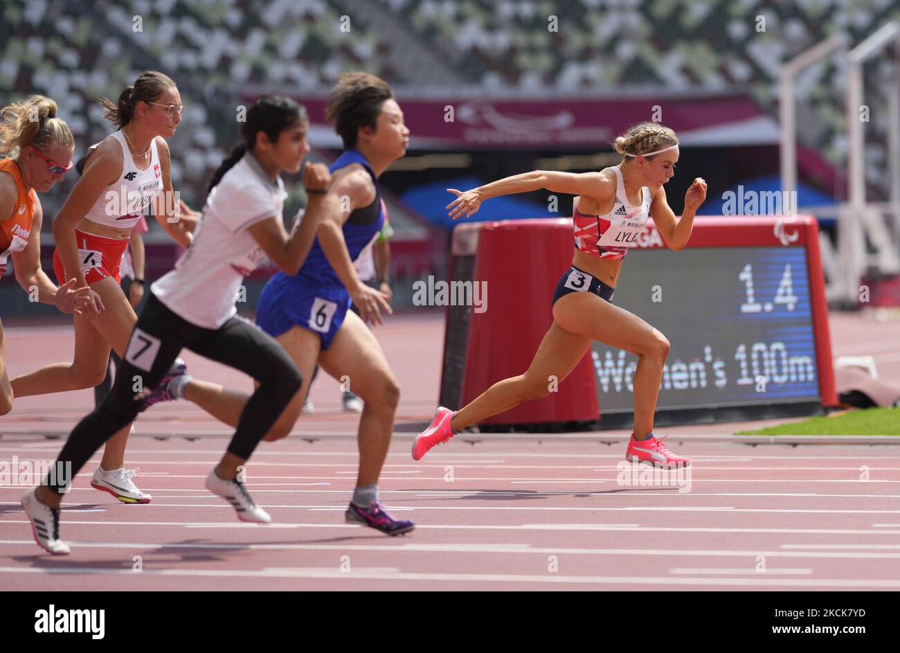 Maria Lyle from Great Britain at 100m during athletics at the Tokyo ...