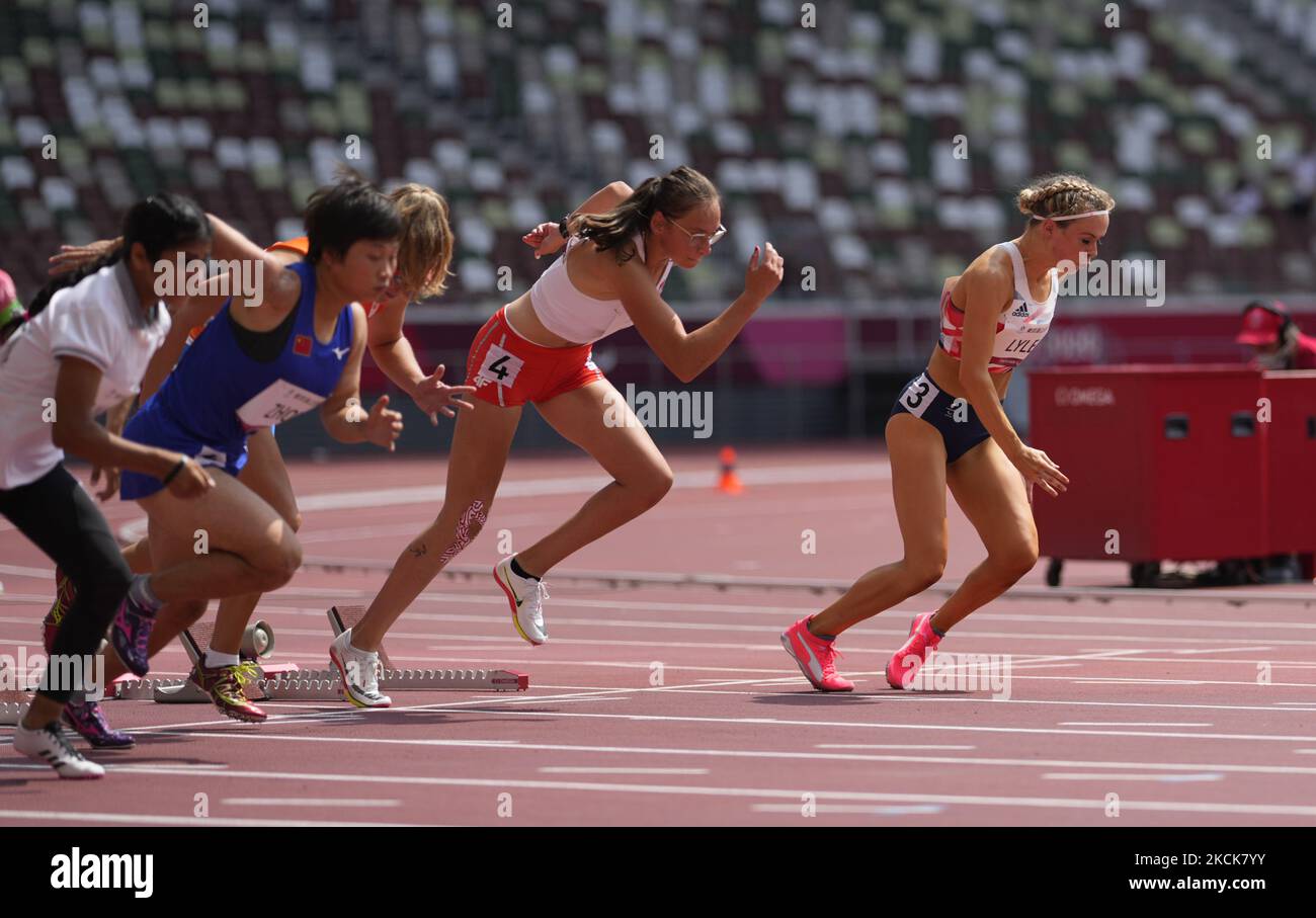 Maria Lyle from Great Britain at 100m during athletics at the Tokyo ...