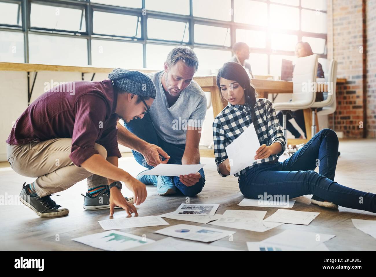 Putting their top ideas together to create a masterpiece. a group of ...