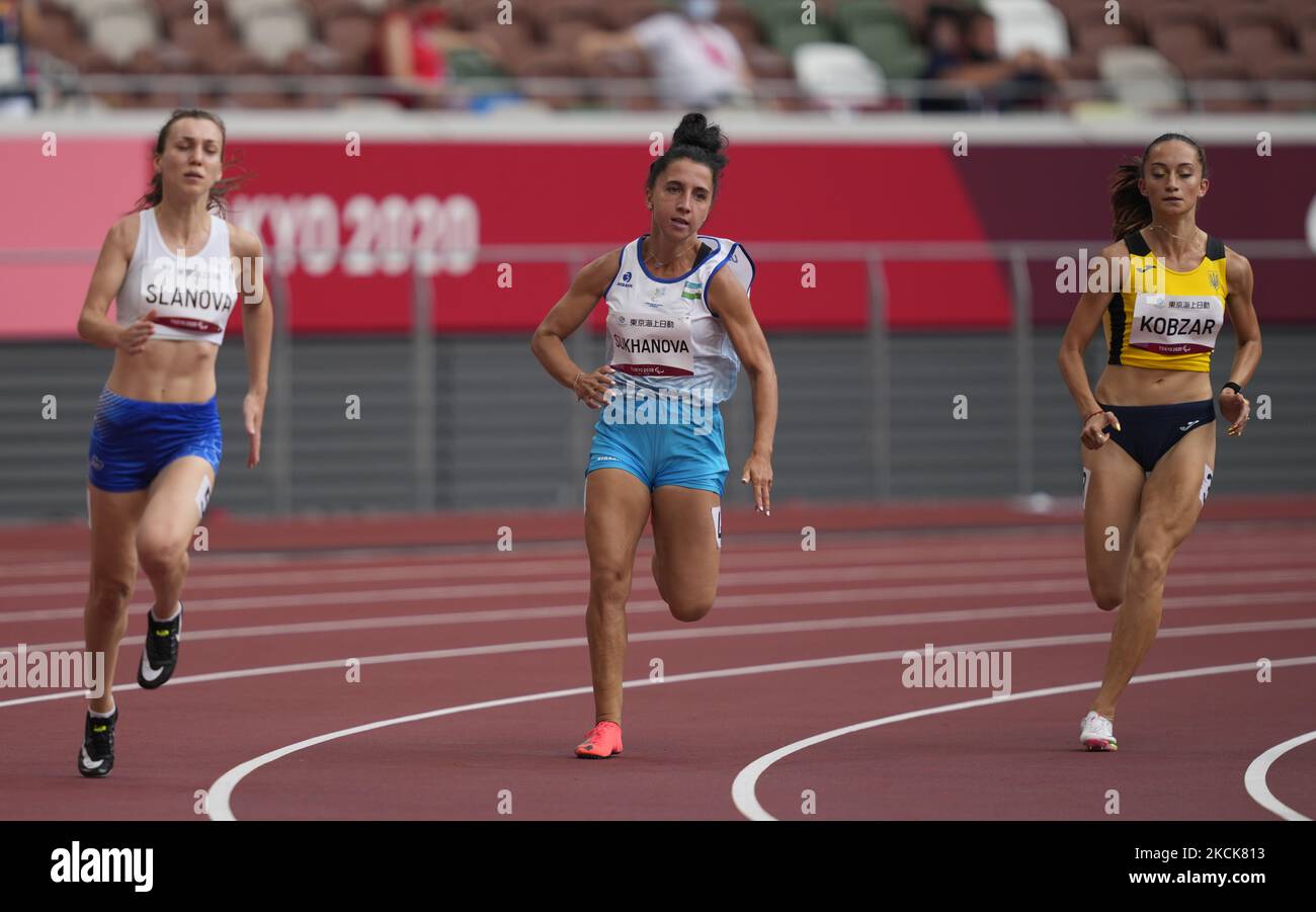 Sabina Sukhanova from Uzbekistan at 200m during athletics at the Tokyo ...