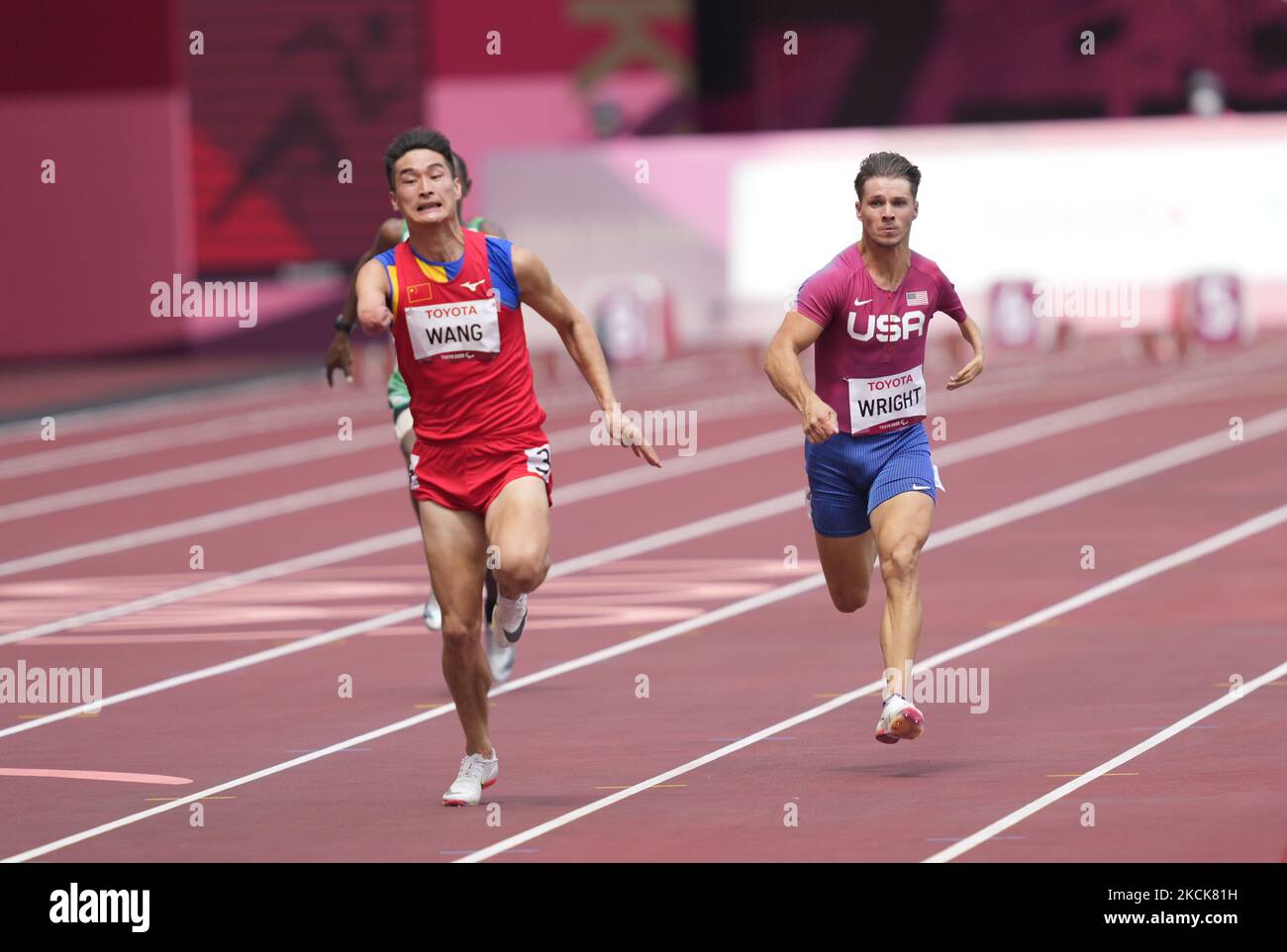 Tanner Wright from USA at 100m during athletics at the Tokyo ...
