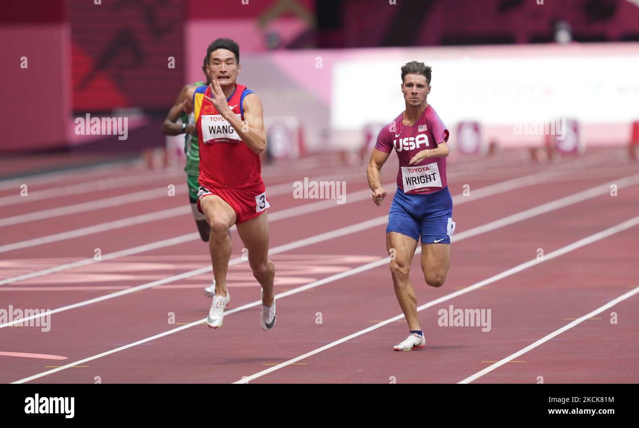 Tanner Wright from USA at 100m during athletics at the Tokyo ...