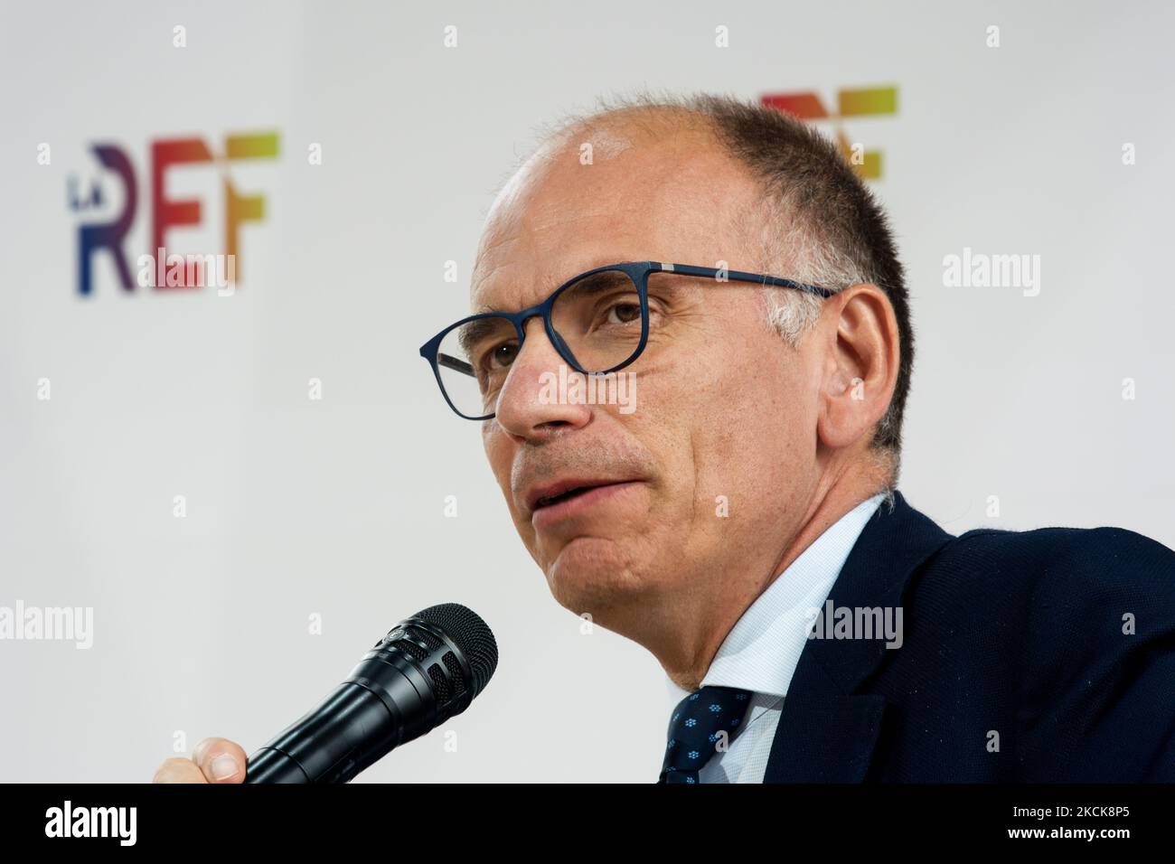 Former Italian prime minister Enrico Letta attends at The Medef's ...