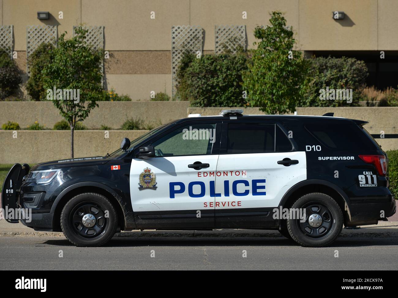 Edmonton Police Serrvice car parked in Edmonton downtown. Thursday ...