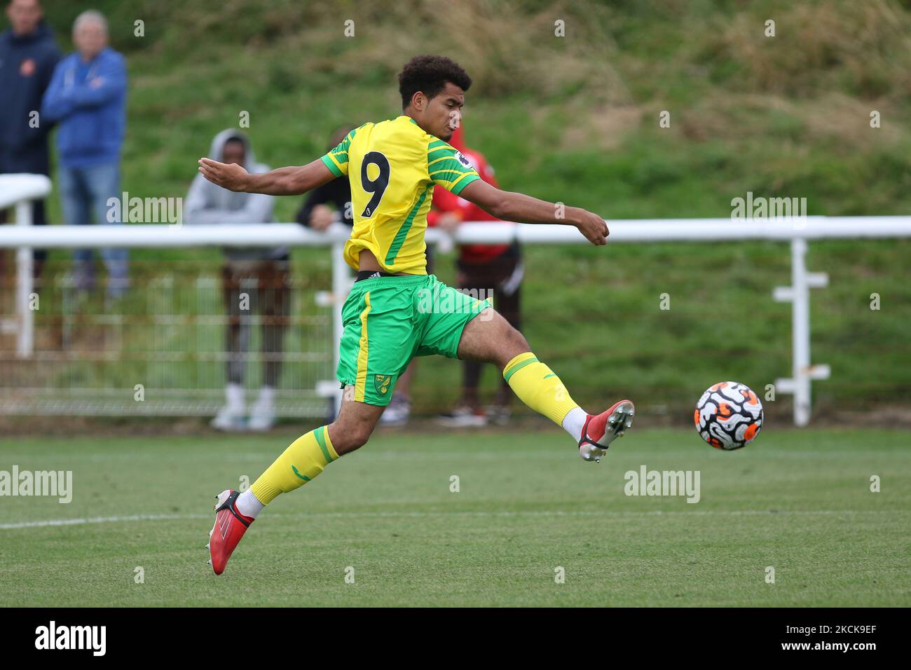 Abu Kamara of Norwich City in action during the Premier League 2 match ...