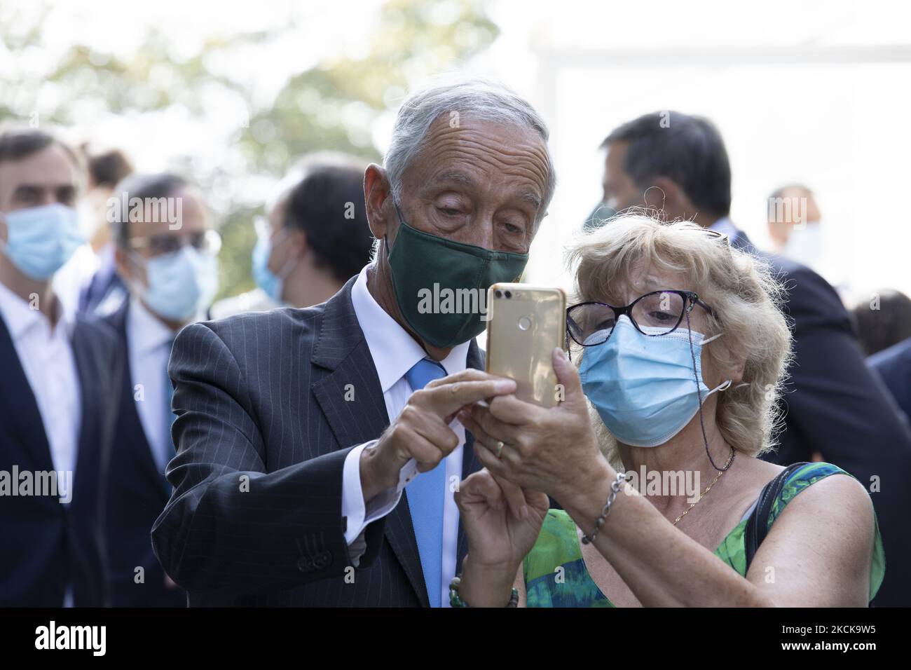 The President of the Republic Marcelo Rebelo de Sousa, attends during ...