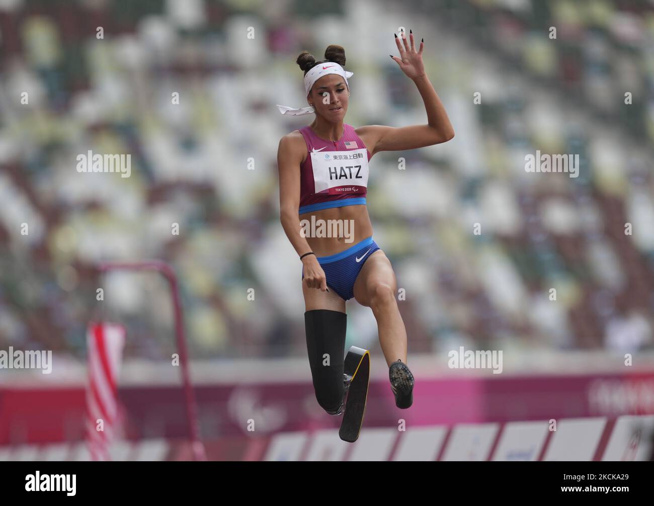 Beatriz Hatz from USA at long jump during athletics at the Tokyo ...