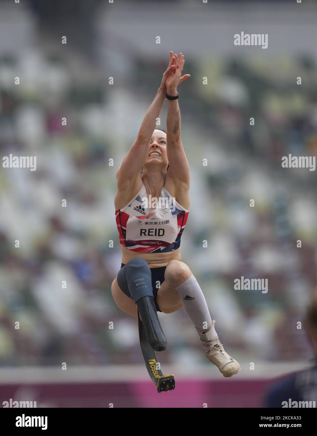Stef Reid from Great Britain at long jump during athletics at the Tokyo ...