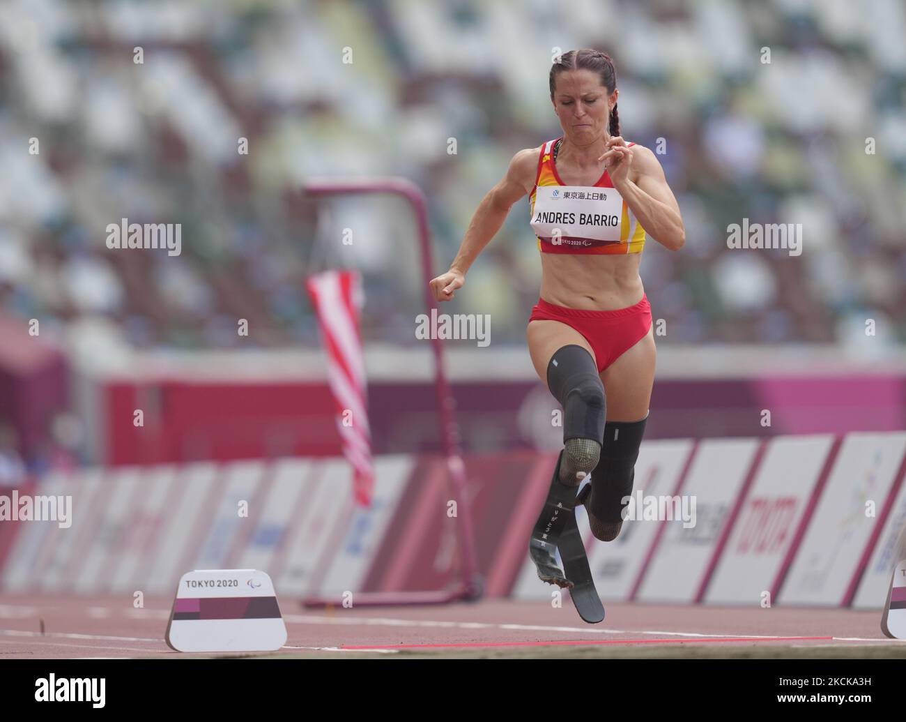 Sara Andres Barrio from Spain at long jump during athletics at the ...