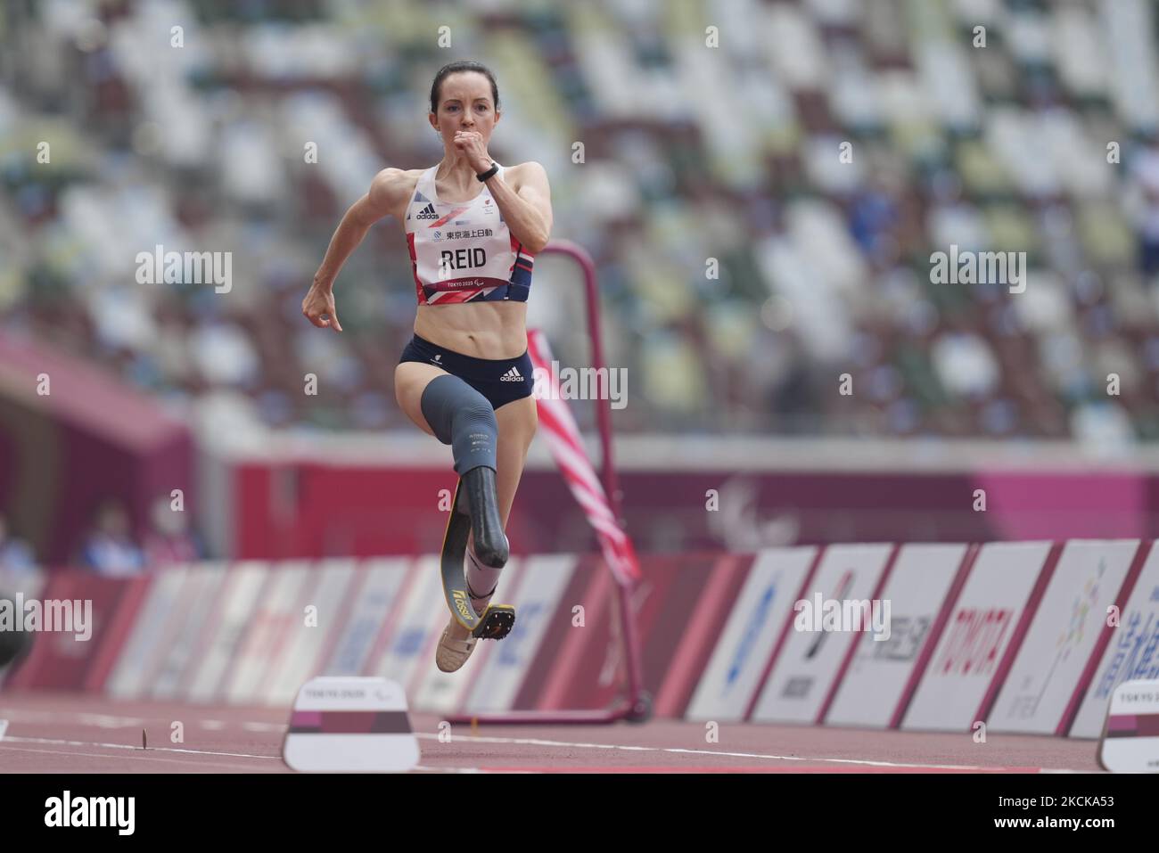Stef Reid from Great Britain at long jump during athletics at the Tokyo ...
