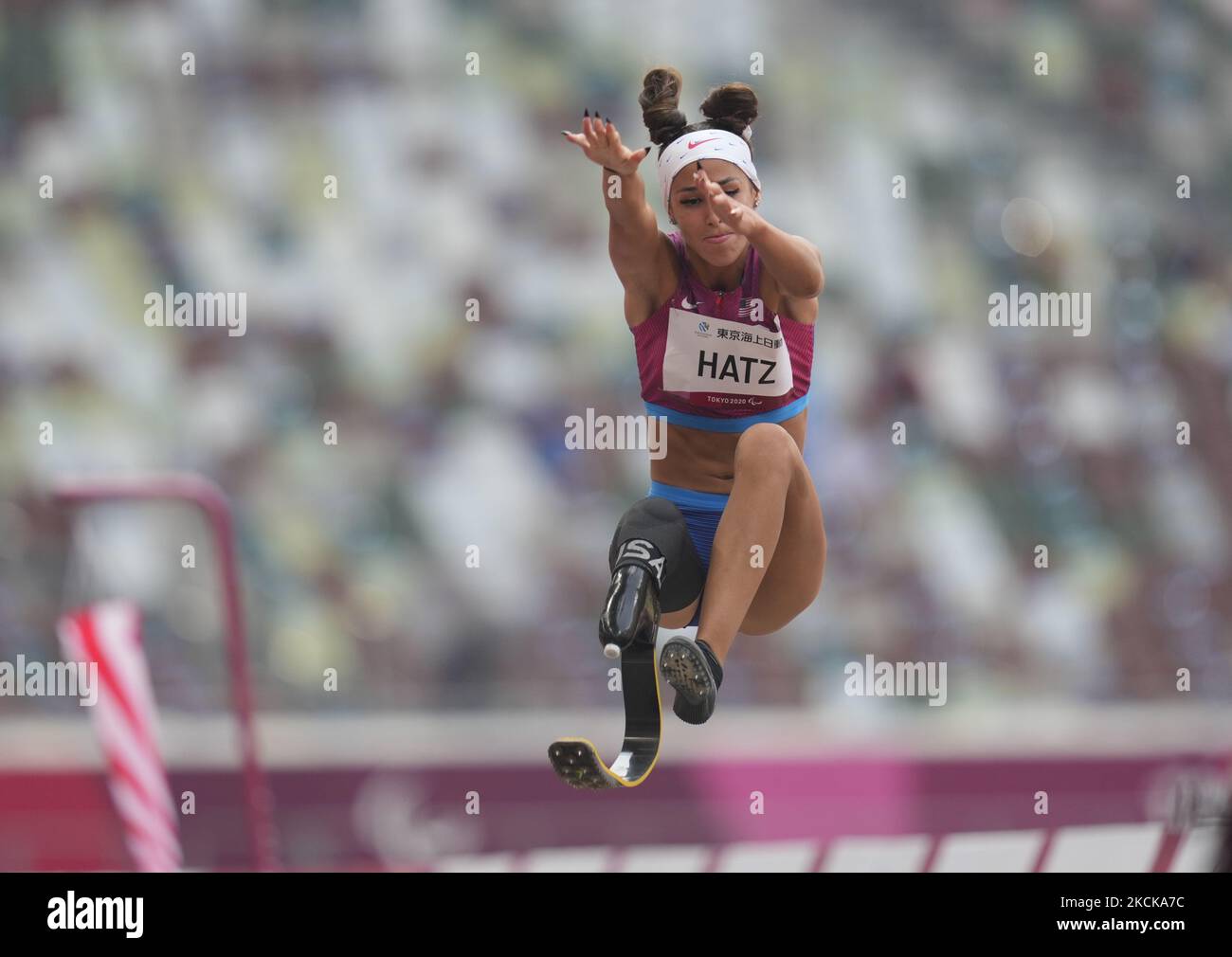 Beatriz Hatz from USA at long jump during athletics at the Tokyo ...