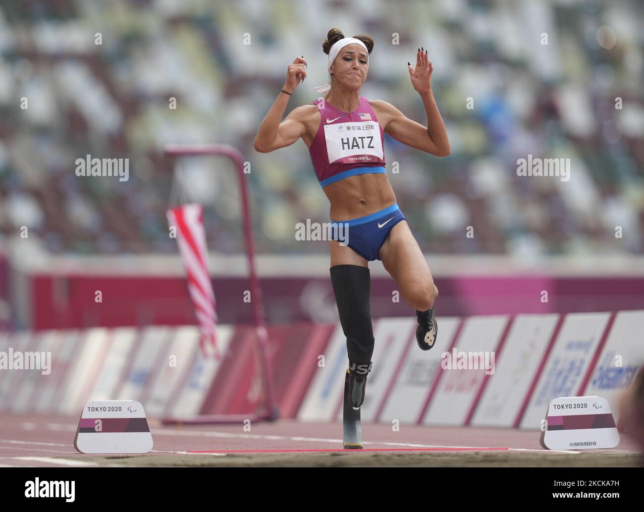 Beatriz Hatz from USA at long jump during athletics at the Tokyo ...
